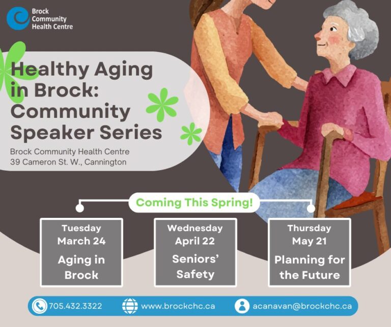 Spring Speaker Series - Brock Community Health Centre